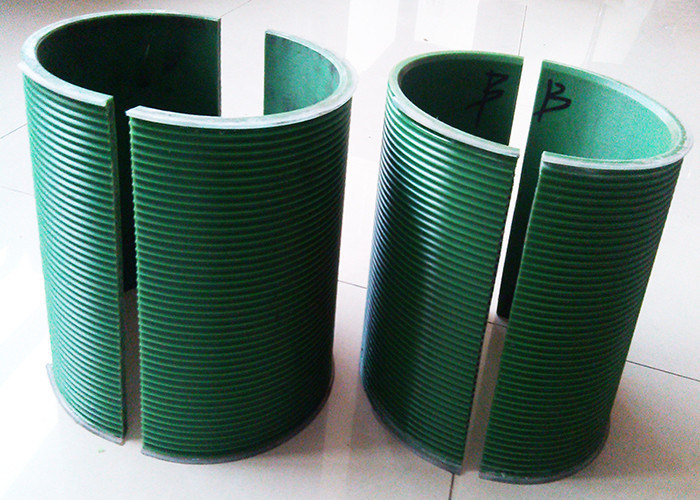 Nylon High Polymer Grooved Drum Sleeves Green Color Multi Layers