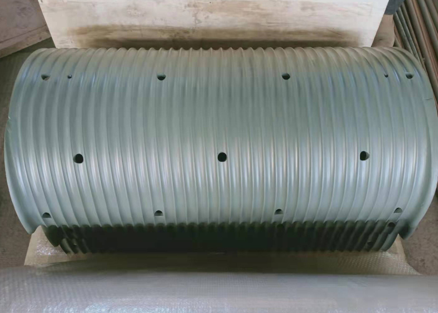Steel Grooved Lebus Sleeve Oil Drilling Rig Wire Rope Drum Gray